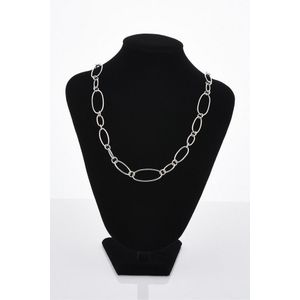 Jan Logan 18ct White Gold Oval Link Necklace, 71cm - Necklace/Chain ...
