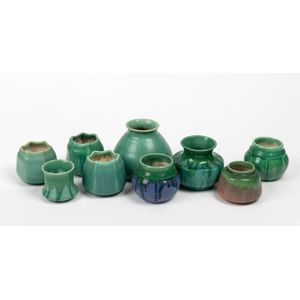 Assorted Green Glazed Pottery Vases, Melrose Ware Group, 10.5cm ...
