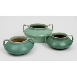 Melrose Ware Group: Green Glazed Pottery Mantle Vases Set - Melrose ...