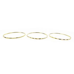 Three 22ct Yellow Gold Bangles with Filed Patterns, 26.9g - Bracelets ...