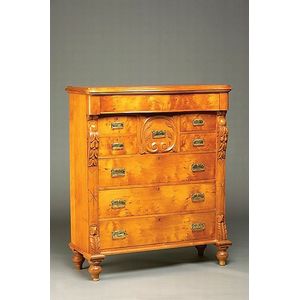 Australian Federation Huon Pine Chest of Drawers with Carved Details ...