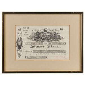 Historical gold mining and goldfields documents - price guide and values