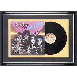 Signed Kiss LP with Cover Display - Music Related - Memorabilia