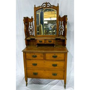Federation Pine Duchess Dressing Table with Swing Mirror - Dressing ...