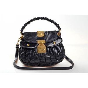 Navy Leather Handbag and Keyring by Mui Mui - Handbags & Purses ...