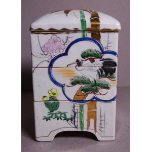 Japanese Ceramic Bento Box with Bird and Leaf Decoration - Zother ...