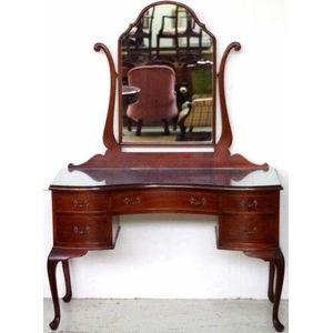 Vintage Glass-Top Dressing Table - 153cm Height - Dressing Tables ...