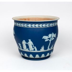 Antique Wedgwood Jasper Ware Blue White Porcelain Jardiniere, 19th ...