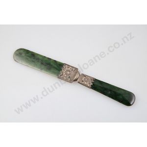 Greenstone Paper Fold with Silver Filigree Mounts - Writing - Desk ...