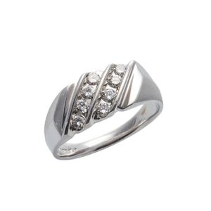 Diagonal Diamond Ring in 14ct White Gold - Rings - Jewellery