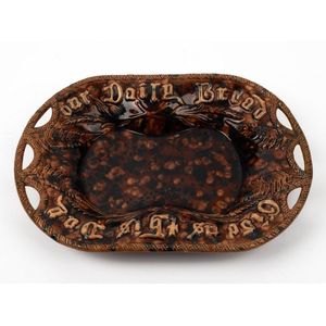 Lithgow Antique Pottery Bread Plate with Brown Mottled Glaze - Lithgow ...