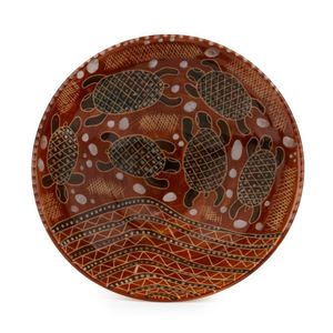 Hand-painted Turtle Pottery Bowl by Carl Cooper, Signed - Cooper, Carl ...