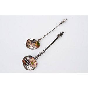 Japanese Enamel Tea Spoons with Water Lilies and Insects - Zother ...