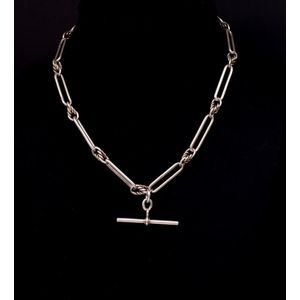 Victorian Silver Fob Chain with Fetter and Twist Links - Necklace/Chain ...