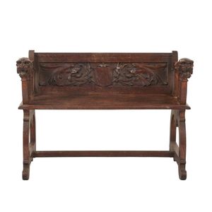 Carved Oak Hall Bench Seat by Treede & Prenzel, 1897 - Seating ...