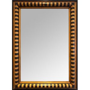 French 19th Century Striped Timber Wall Mirror with Bevelled Glass ...