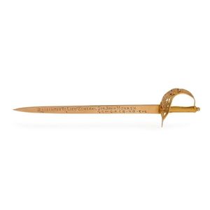 Geelong Peace Memorial: Gold Sword Letter Opener for Sir Monash ...
