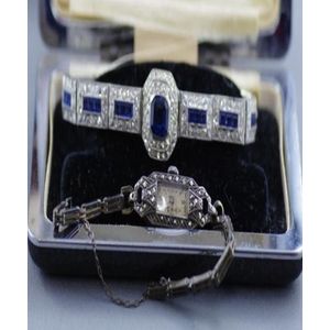 Art Deco Watch and Bracelet Set with Marcasite - Watches - Pocket & Fob ...