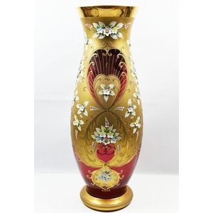 Mid 20th Century Bohemian Ruby Red Glass Vase - European - Glass