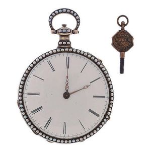 Musical Repeater Pocket Watch with Seed Pearl Border - Watches - Pocket ...
