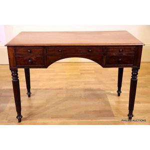 Victorian Mahogany Desk with Faux Drawers and Reeded Legs - Desks ...
