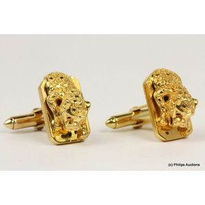 21ct Gold Cheetah Cufflinks with Stippled Texture - Cufflinks & Studs ...