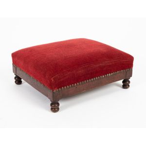 19th Century French Timber Footstool with Red Velvet Upholstery ...