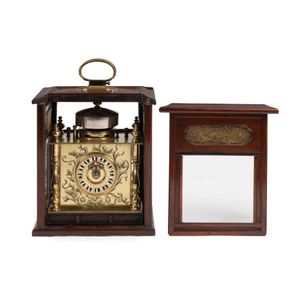 Rare Antique Japanese Travelling Spring Table Clock in Shitan-Wood Case ...