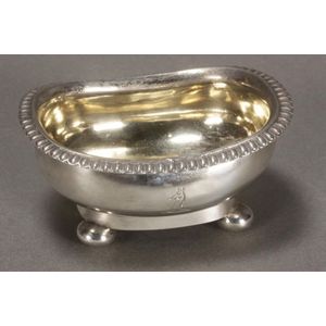 Set of four antique sterling silver salt cellars or dishes - price ...