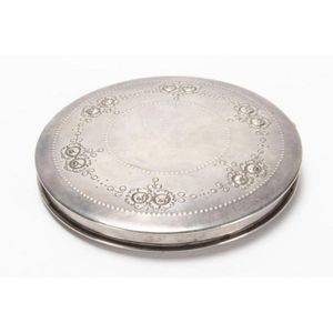 Polish Silver Compact with Beading and Roses - Compacts - Costume ...