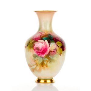Pink Rose Vase by Seugley, Royal Worcester - Royal Worcester - Ceramics