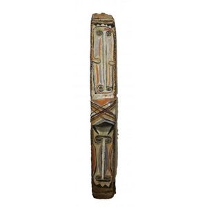 Large New Guinea Shield with Ochre and Blue Decoration - New Guinean ...