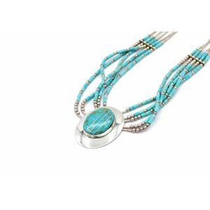 Ella Peter Sterling Silver Turquoise Waterfall Necklace, 42cm Length ...