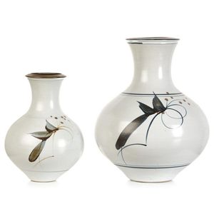 Peter Collis Floral Vases - New Zealand Potters & Themes - Ceramics