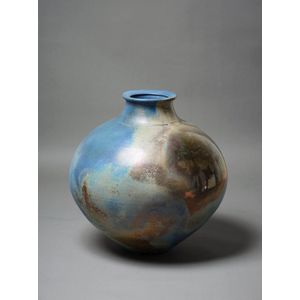 Blue Mushroom Iridescent Floor Vase by Ray Rogers - New Zealand Potters ...