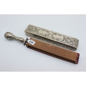 Victorian Sterling Silver Razor Strop with Embossed Handle - Personal ...