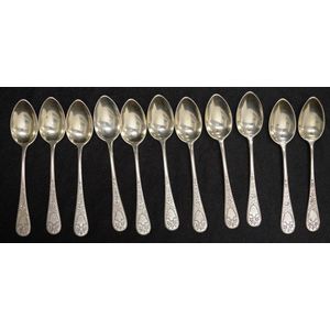 Set of 11 German Silver Coffee Spoons with Decoration - Flatware ...