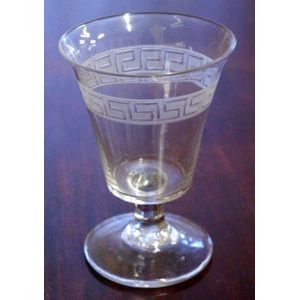 Georgian Greek Key Glass Rummer - British - Georgian - Glass
