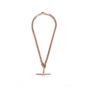 9ct Rose Gold Watch Chain with T-Bar and Swivels - Necklace/Chain ...
