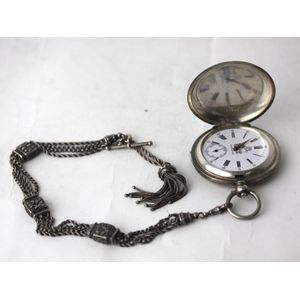 Silver Fob Watch and Chain Set - Necklace/Chain - Jewellery
