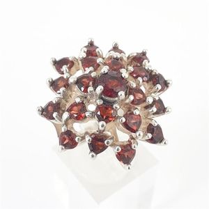 Vintage Silver Garnet Ring, Size N, Weight 15.4g - Rings - Jewellery