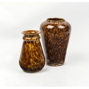 Rockingham Glazed Vases, Bendigo Pottery - 27.5 cm High - Bendigo ...