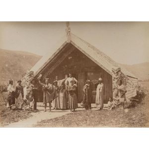 Runanga House (Hinemihi) in Wairoa, Burton Brothers photograph, 1890 ...