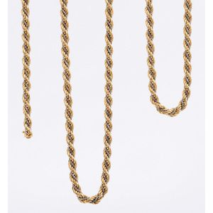 Two-Tone Italian Rope Twist Gold Necklace - 89.9g - Necklace/Chain ...