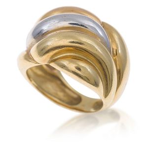 Tri-Coloured Interwoven Gold Ring, 18ct, Size L - Rings - Jewellery