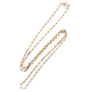 14ct Gold Bar Link Chain with Scroll Clasp - Necklace/Chain - Jewellery