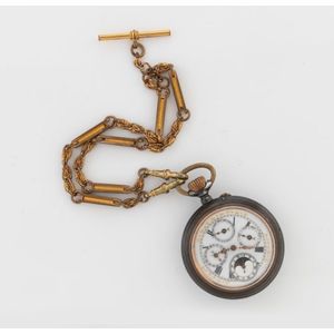 Moonphase and Calendar Antique Pocket Watch with Blue Steel Case ...