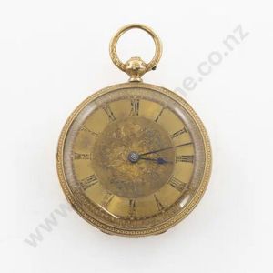 Waltham 18ct Open Face Key Wind Pocket Watch, Fancy Dial - Watches ...