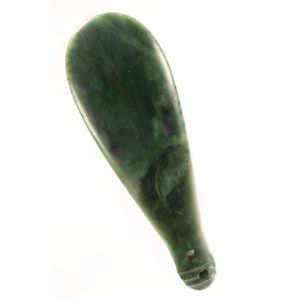 19th Century Maori Greenstone Mere with Carved Blade and Finial - New ...