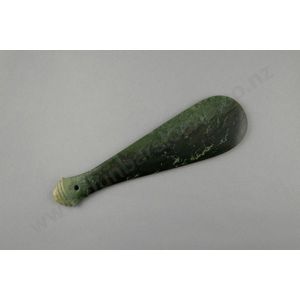 Nephrite Hand Club with Inanga Grip Section - New Zealand Maori - Tribal